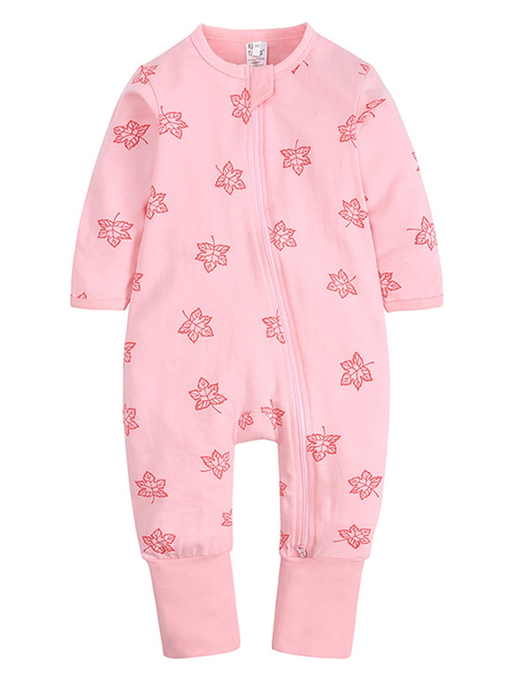 ENFLASH Baby Girls 2 Way Zipper Footless / Footed Pajamas Cotton Long ...