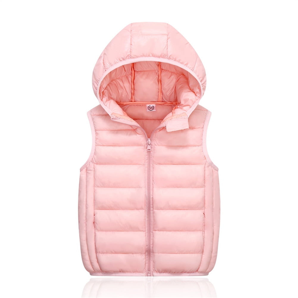 ENFLASH Child Girl Boy Fall Winter Puffer Vest Hooded Jacket ...