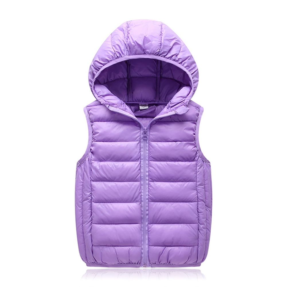 ENFLASH Child Girl Boy Fall Winter Puffer Vest Hooded Jacket ...