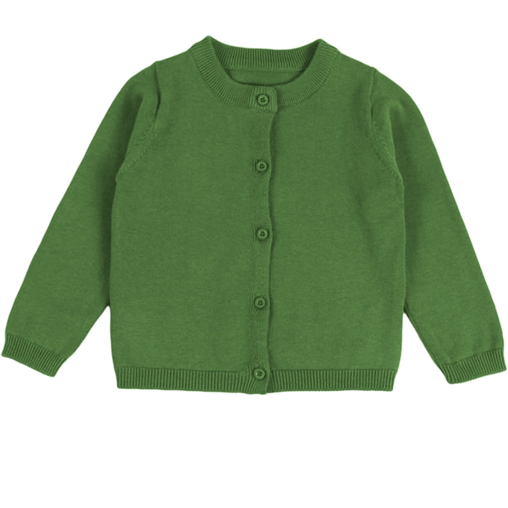 ENFLASH Cotton Basic Long Sleeve Cardigan Sweater for 1-7Y Kids Girl ...