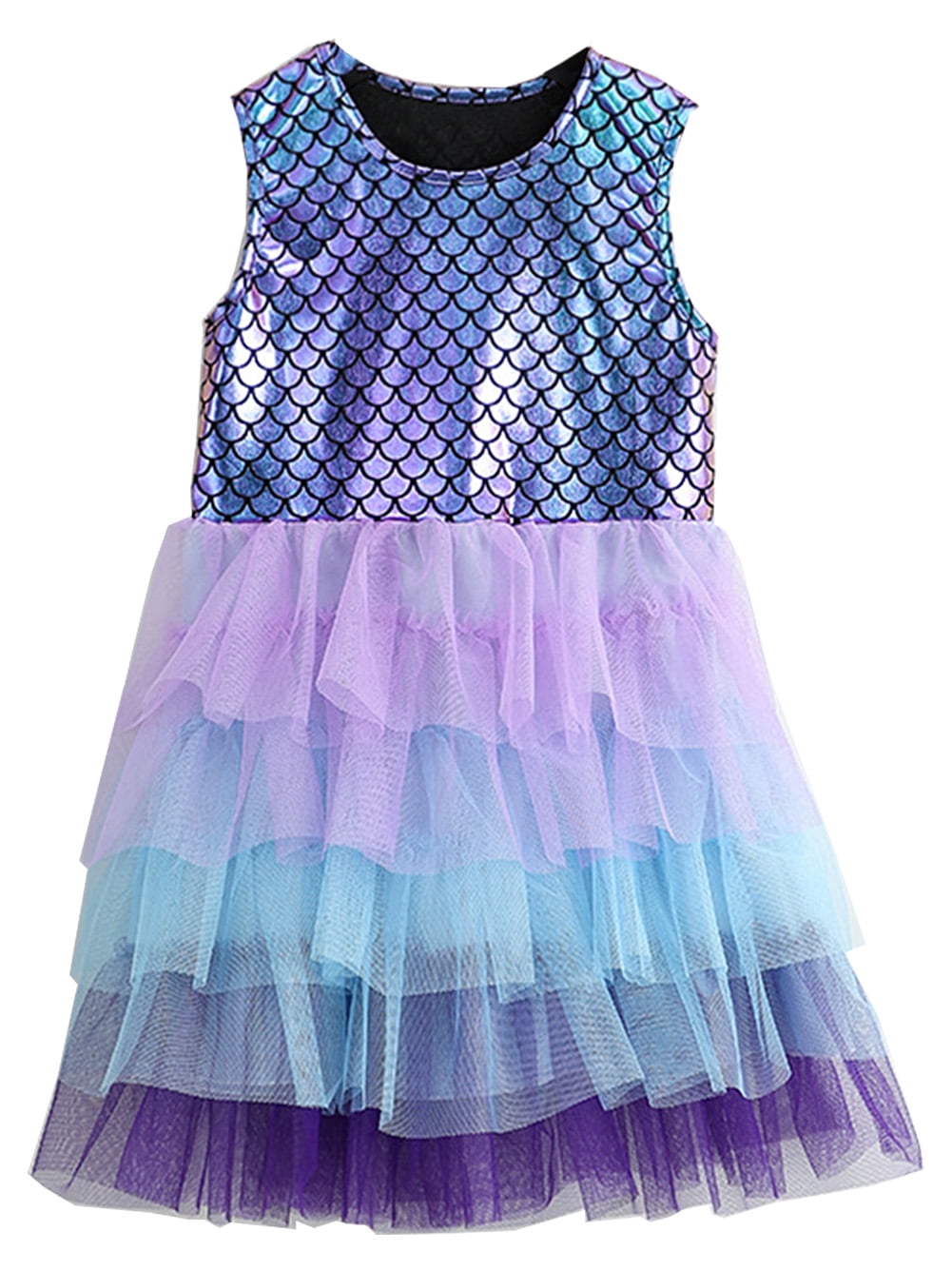 ENFLASH Little Girls Tulle Dress Mermaid Tutu Birthday Party Dresses ...
