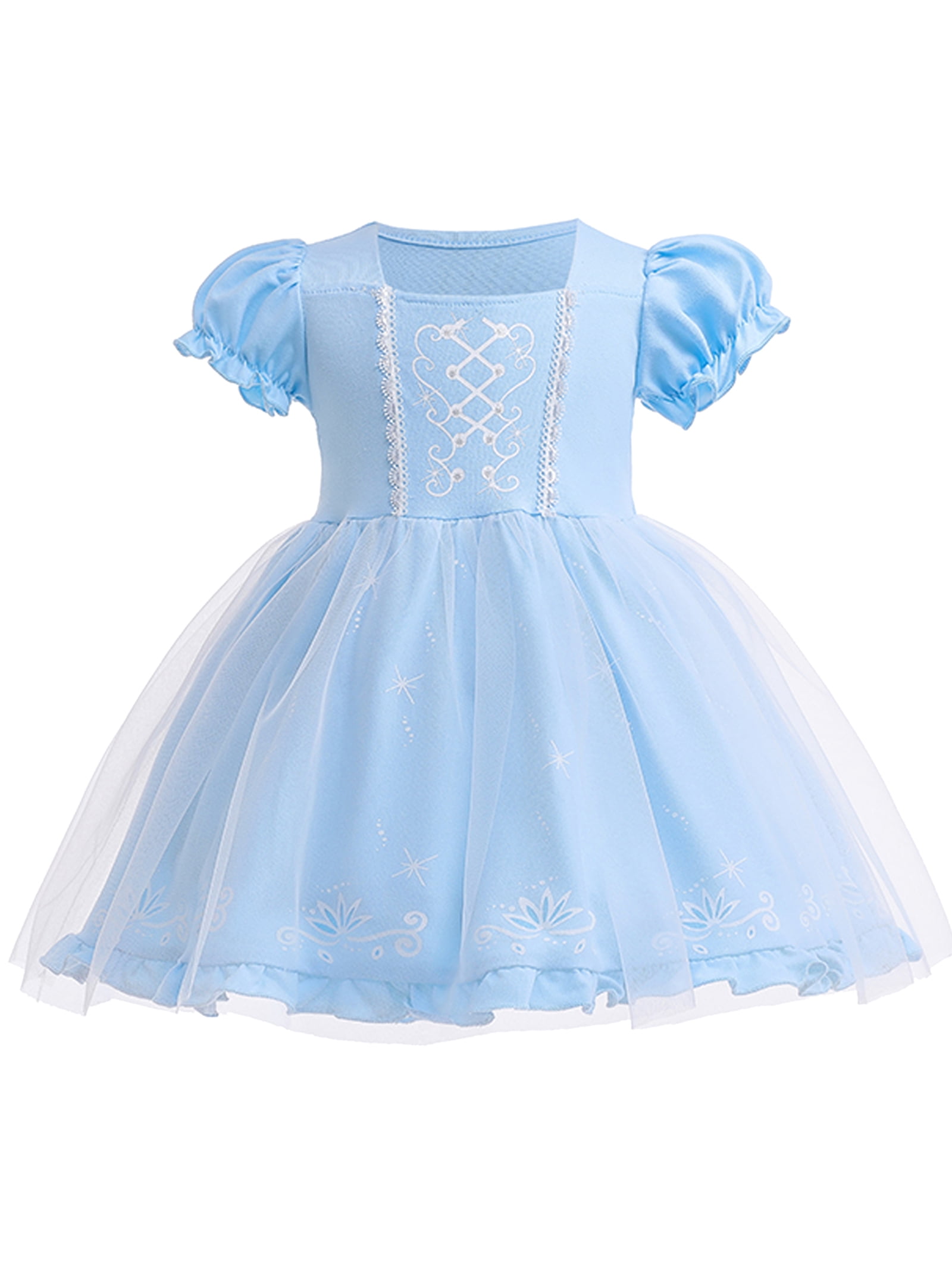 ENFLASH Princess Mesh Overlay Tulle Dress Baby Girls Birthday Costumes ...