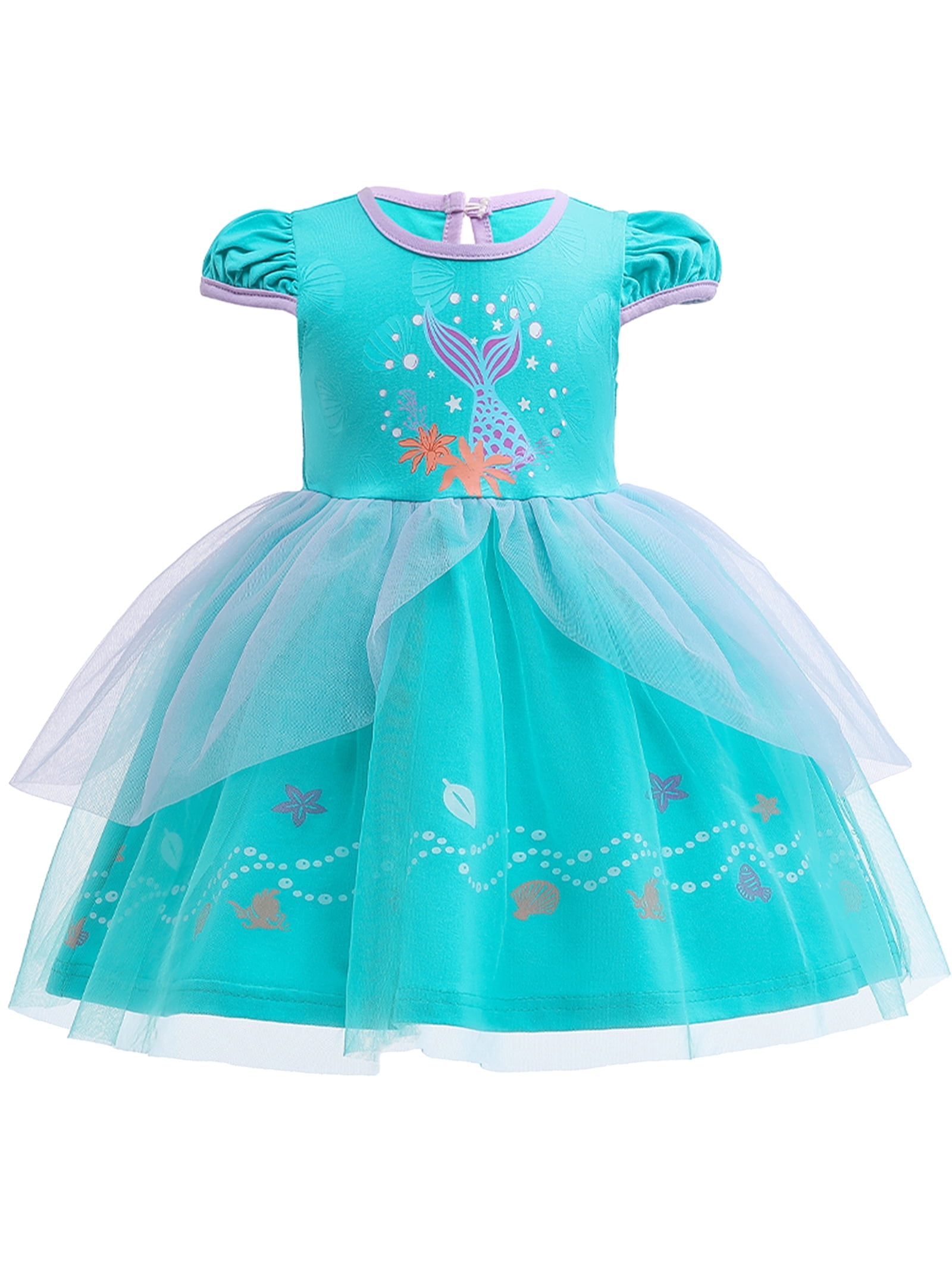 ENFLASH Princess Mesh Overlay Tulle Dress Baby Girls Birthday Costumes ...