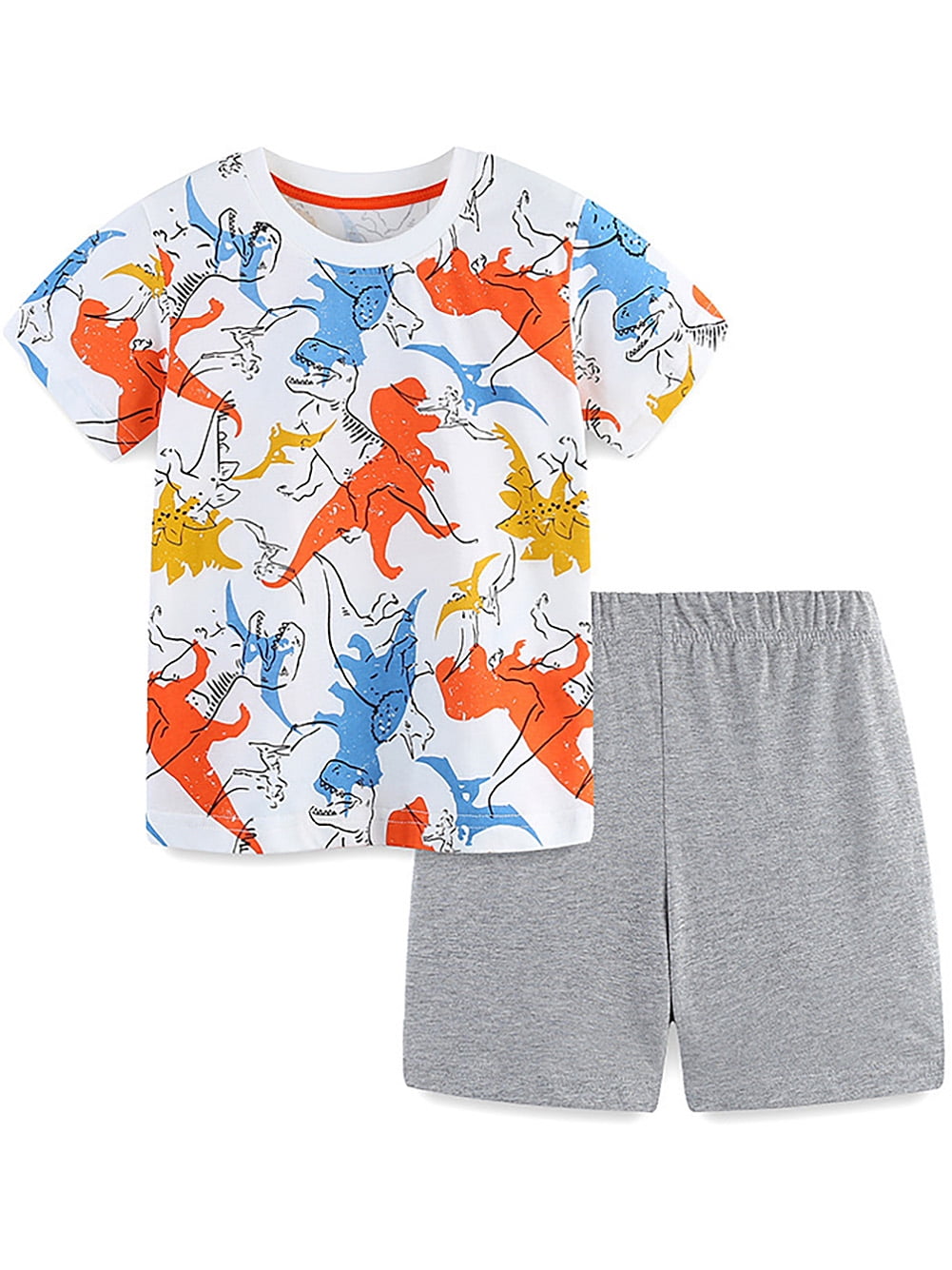 ENFLASH Toddler and Little Boys 2-Piece Pajamas Short Sleeve Tops and Shorts Summer PJ Set Kid ...