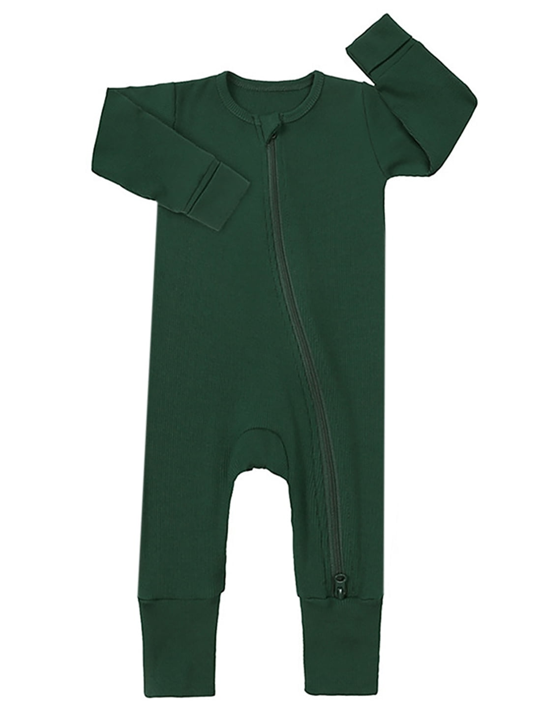 ENFLASH Unisex Baby 2 Way Zipper Footless Pajamas Ribbed Bamboo Viscose ...