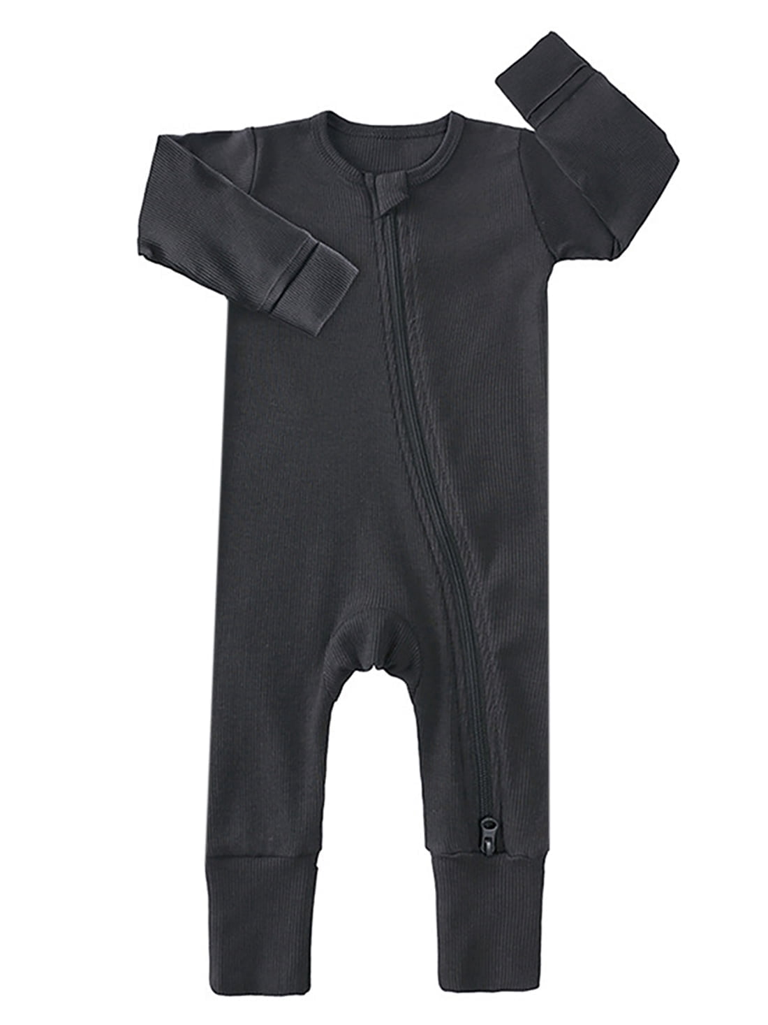 ATAIKU Unisex Baby 2 Way Zipper Footless Pajamas Ribbed Bamboo Viscose ...