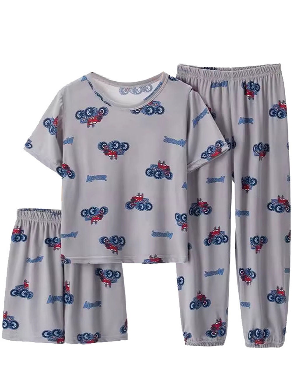 ENFLASH Vehicle Pajamas for 3-12Years Children Boys Cozy 3-Piece Soft ...