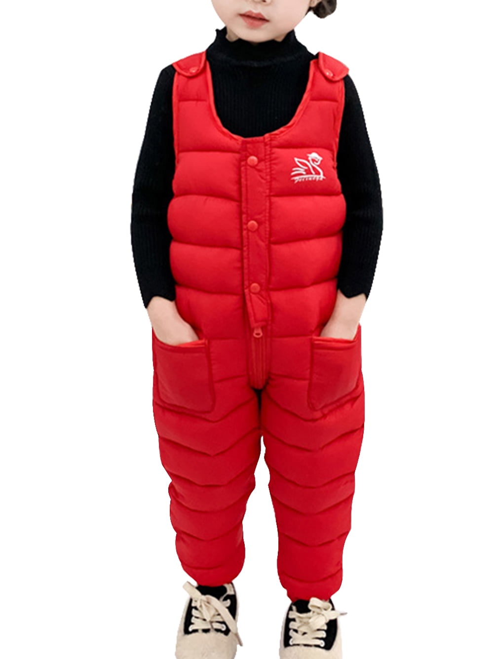 ENFLASH Winter Puffer Bib Overall for Baby Girl Boys-Toddler Kid ...