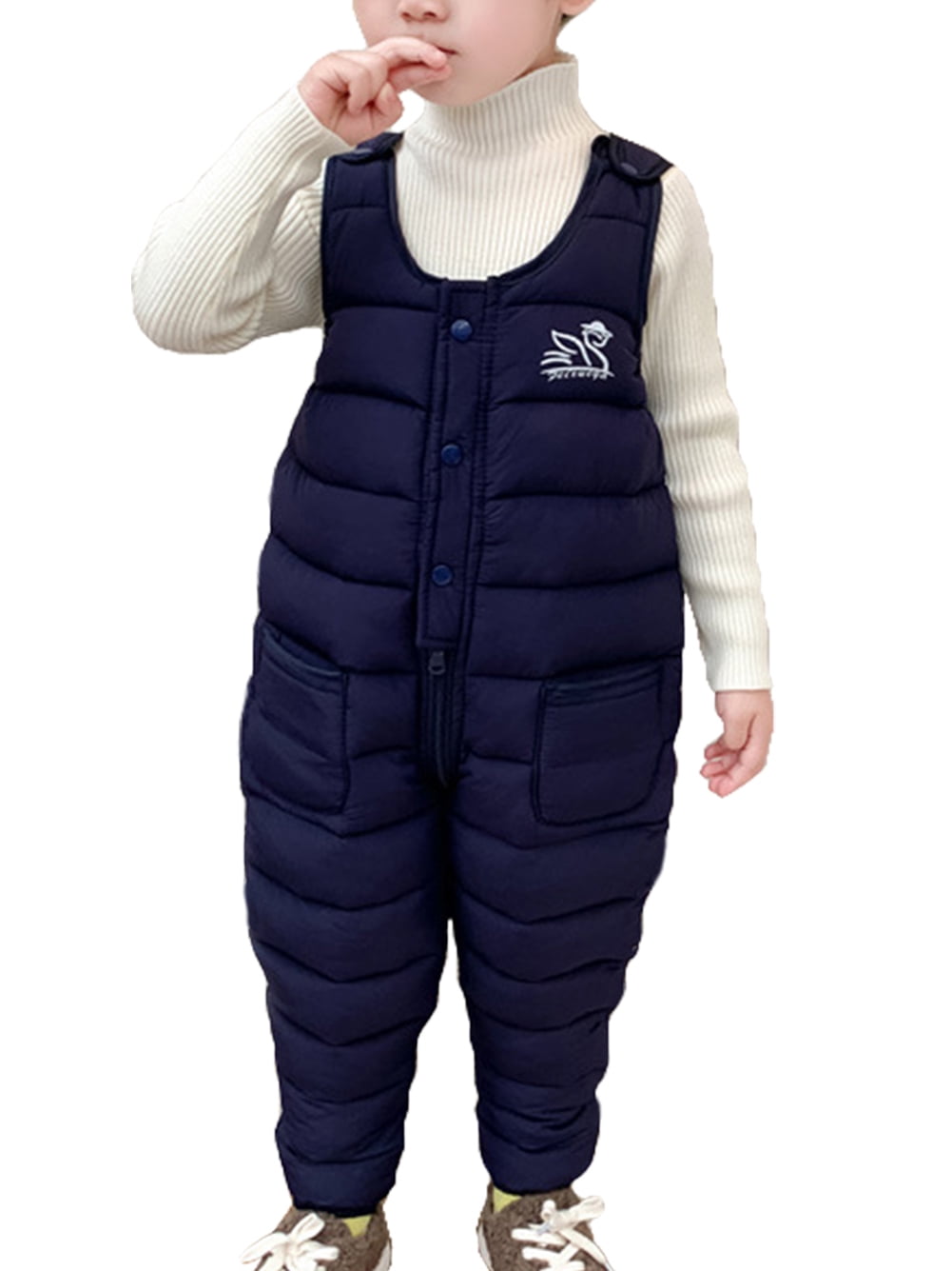 ENFLASH Winter Puffer Bib Overall for Baby Girl Boys-Toddler Kid ...