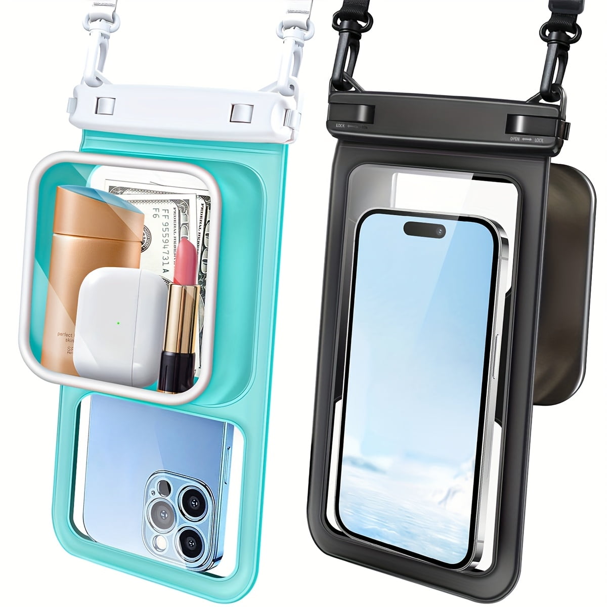 ENFOURCLASS 2 Pack Floating Waterproof Phone Bag (7.5") - Dual ...