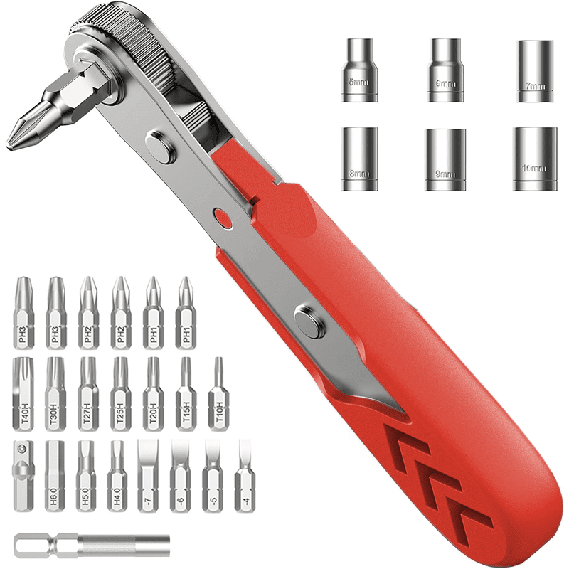 ENFOURCLASS 28-in-1 Right Angle Ratchet Screwdriver Set | Bearing Steel ...