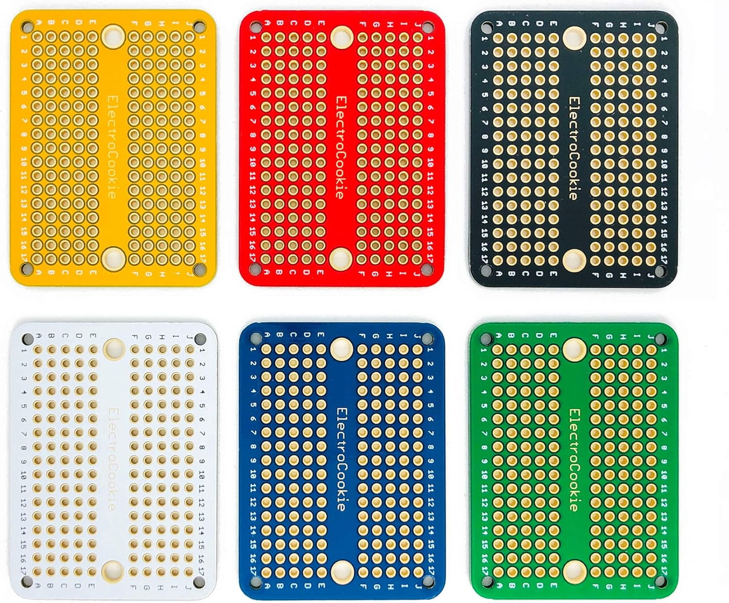 ENFOURCLASS 6-Pack Mini PCB Prototype Boards - Gold-Plated Solderable ...