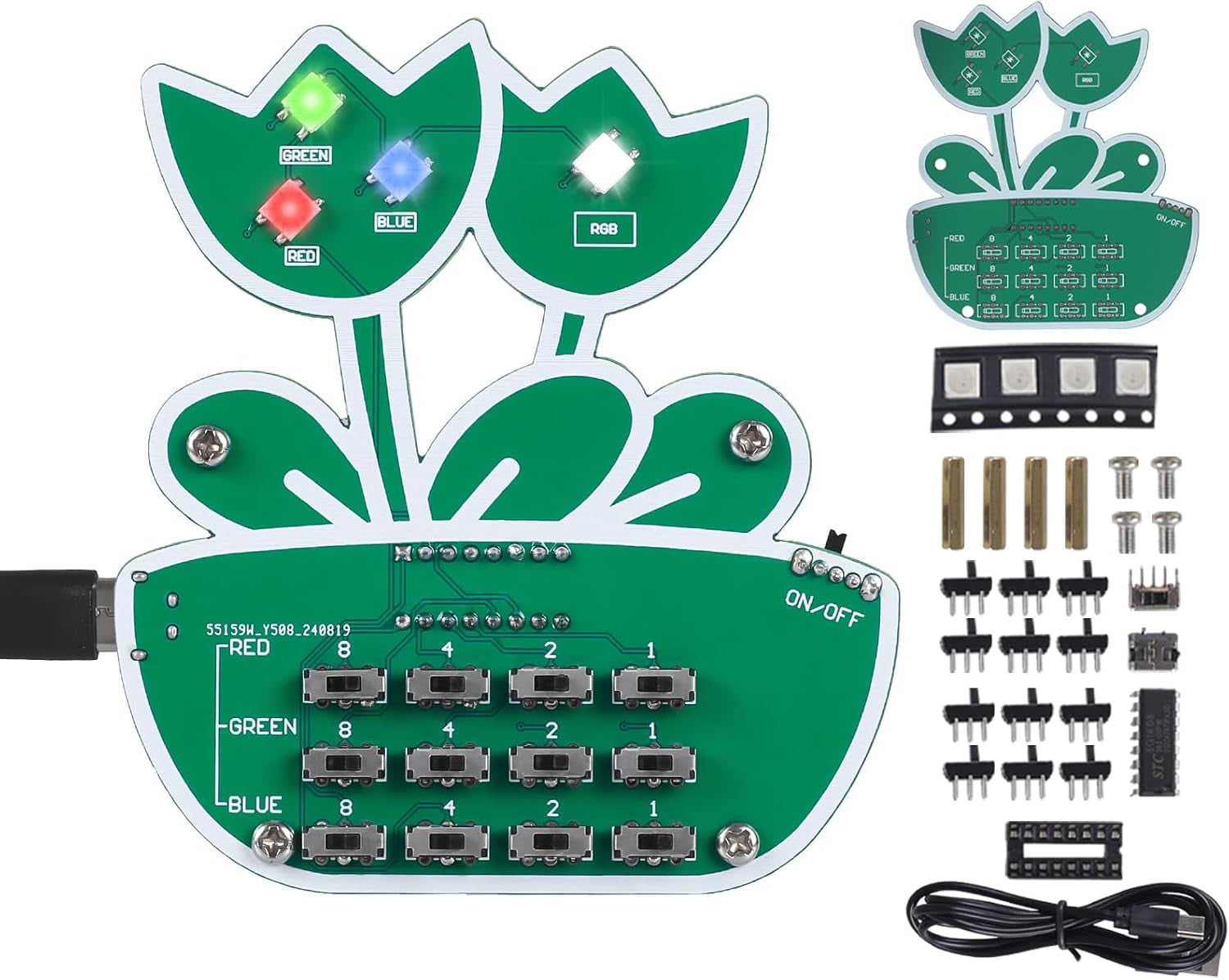 ENFOURCLASS DIY RGB LED Dimmer Soldering Kit (1-Pack) with Color Mixing & BCD Brightness Control ...