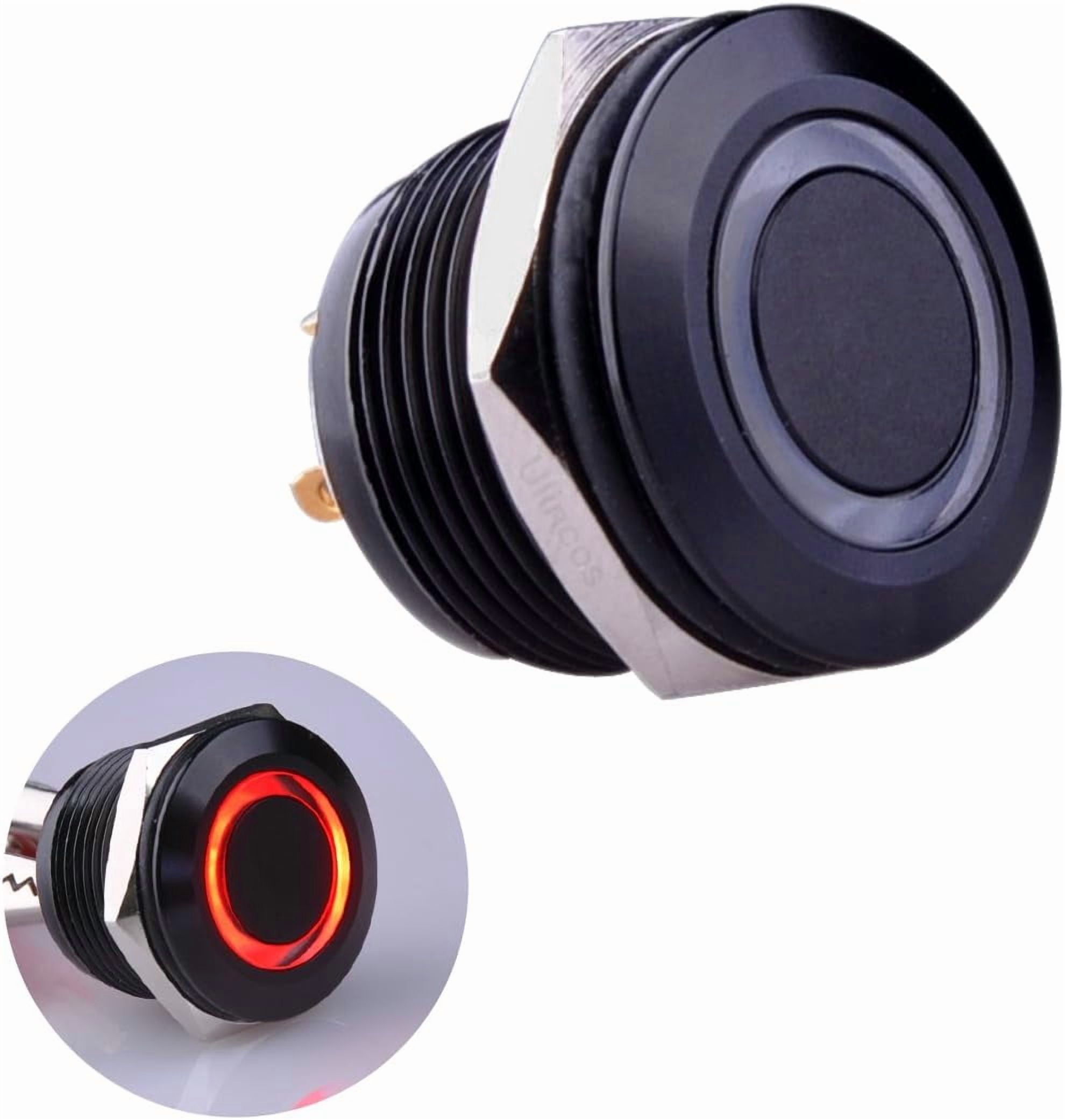 ENFOURCLASS U19D1 19mm Momentary Push Button Switch - 1NO SPST Black ...