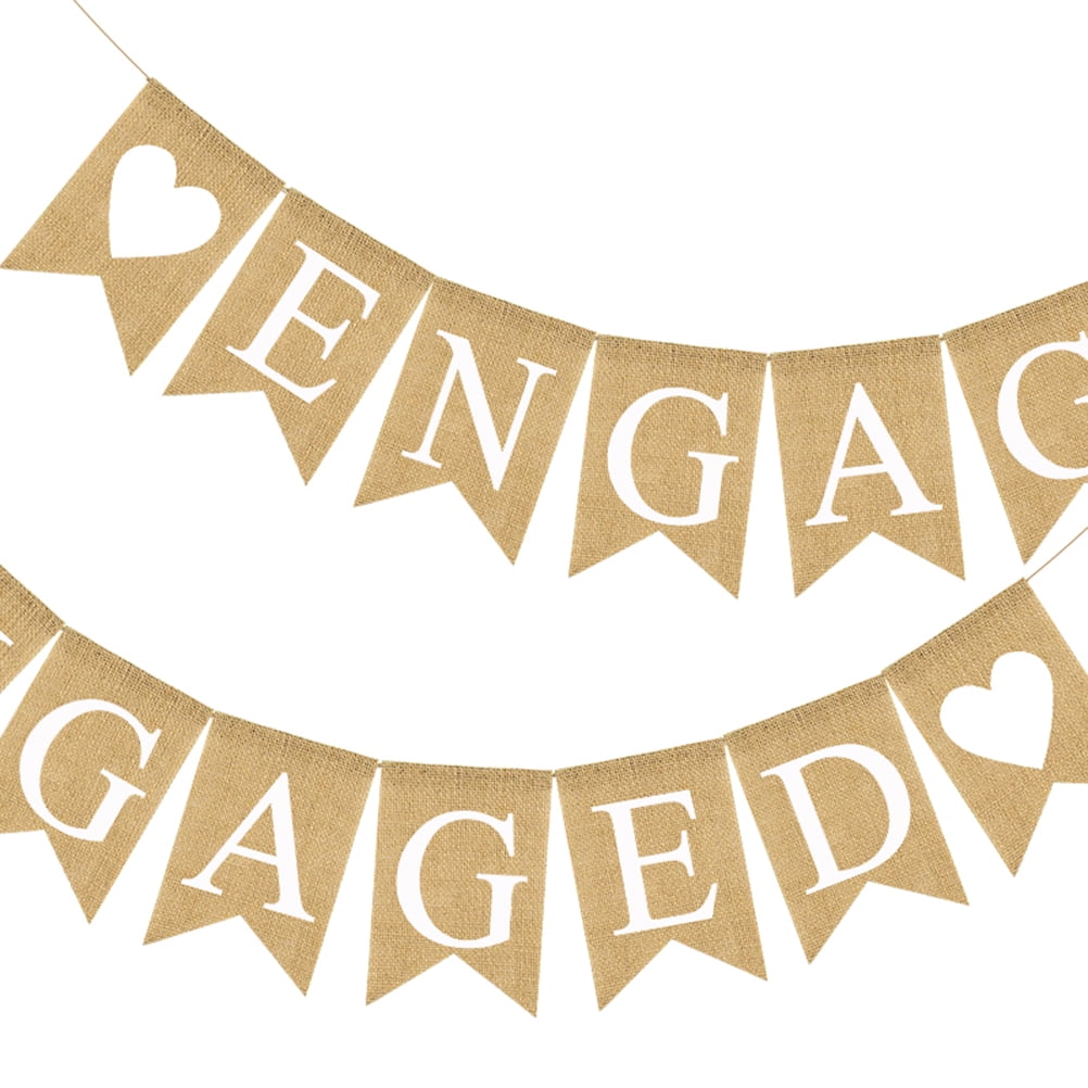 Clispeed Bunting Flags Khaki Linen Wedding Banner Decorations Rustic ...