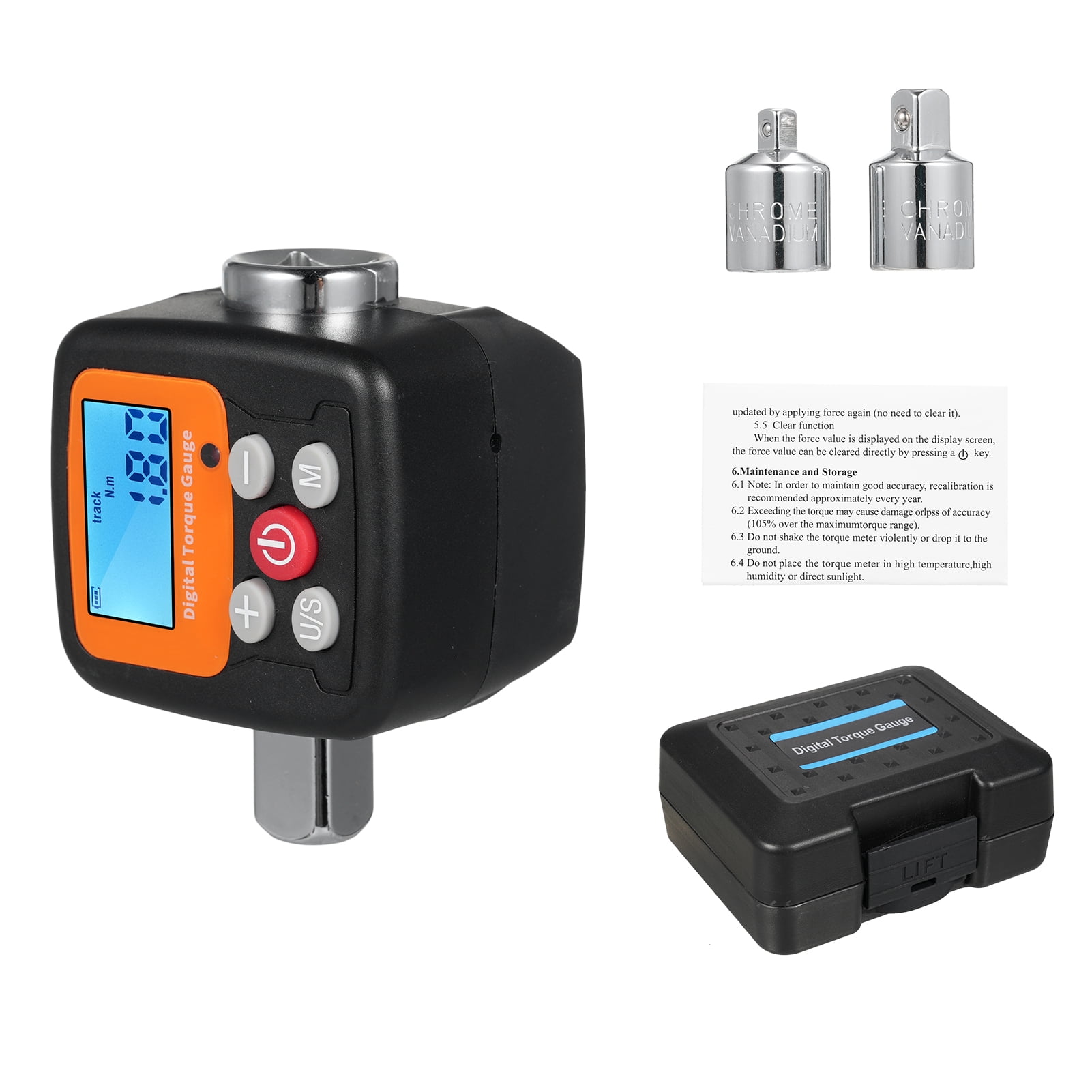 ENGC-200 Digital Display Torque Meter 1/2'' to 1/4'' 1/2'' to 3/8 ...