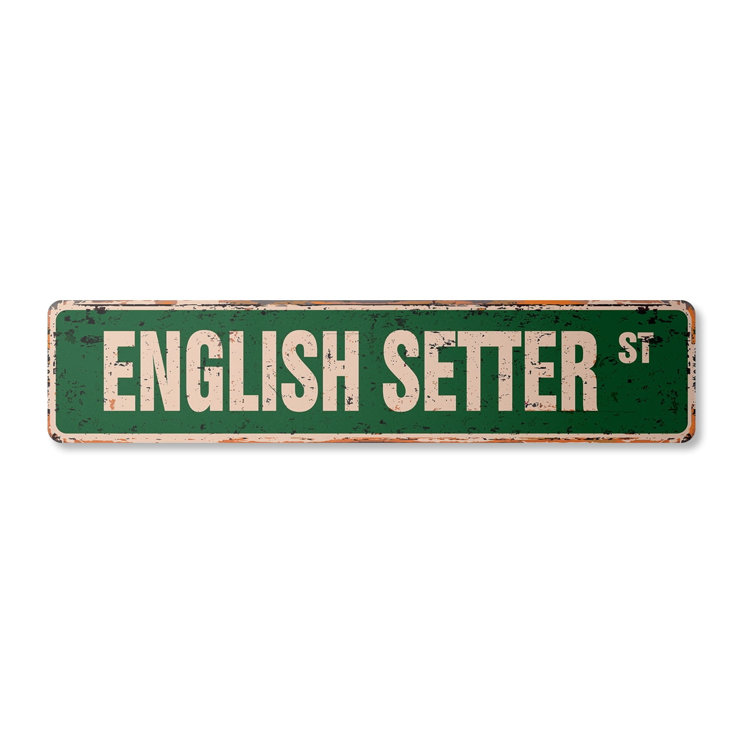 ENGLISH SETTER Vintage Plastic Street Sign Childrens Name Room Sign ...