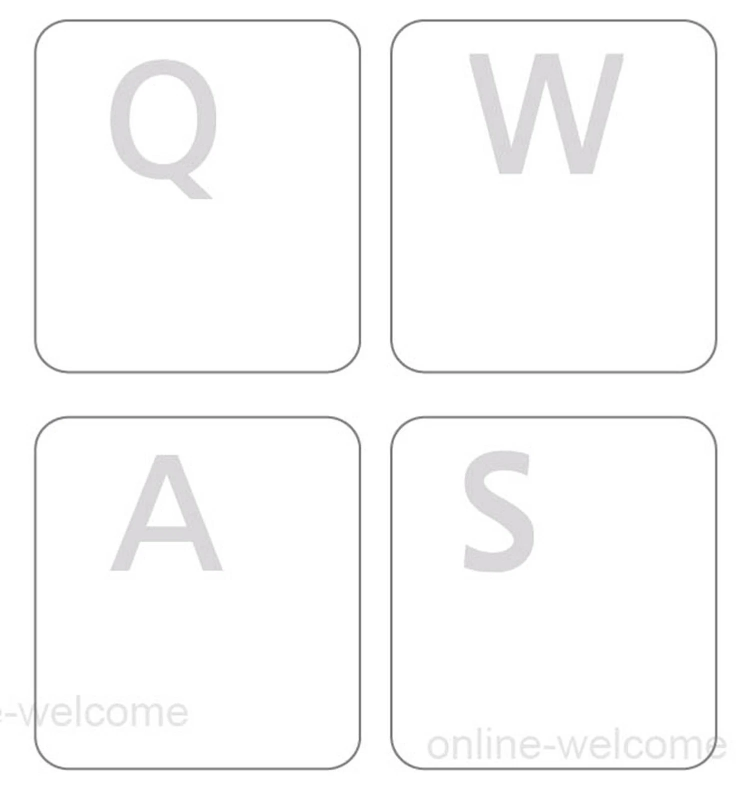 ENGLISH US KEYBOARD STICKER LABEL FOR COMPUTER LAPTOP WHITE LETTERS ...