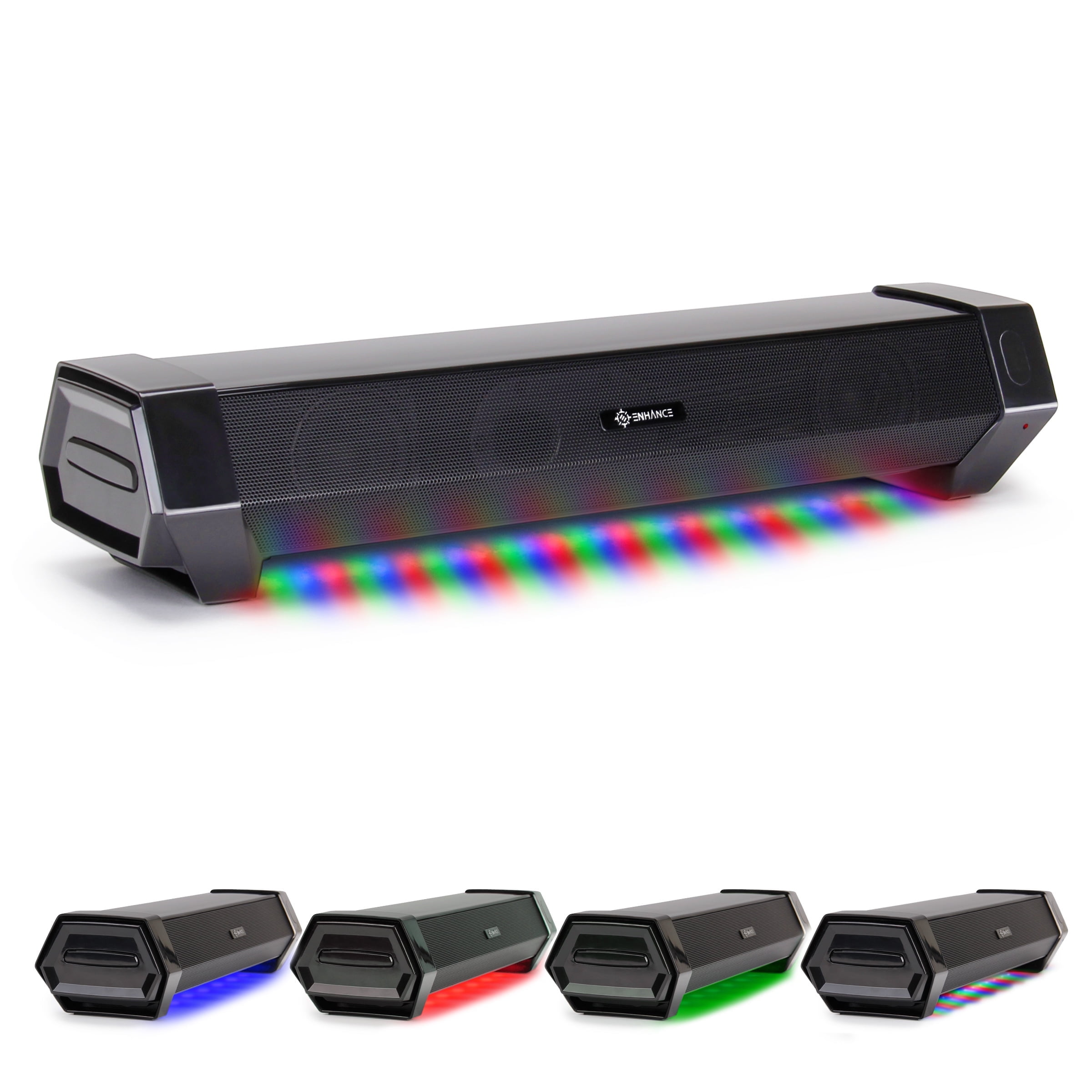 ENHANCE Attack Gaming Speaker Soundbar - Under Monitor PC Sound Bar LED ...