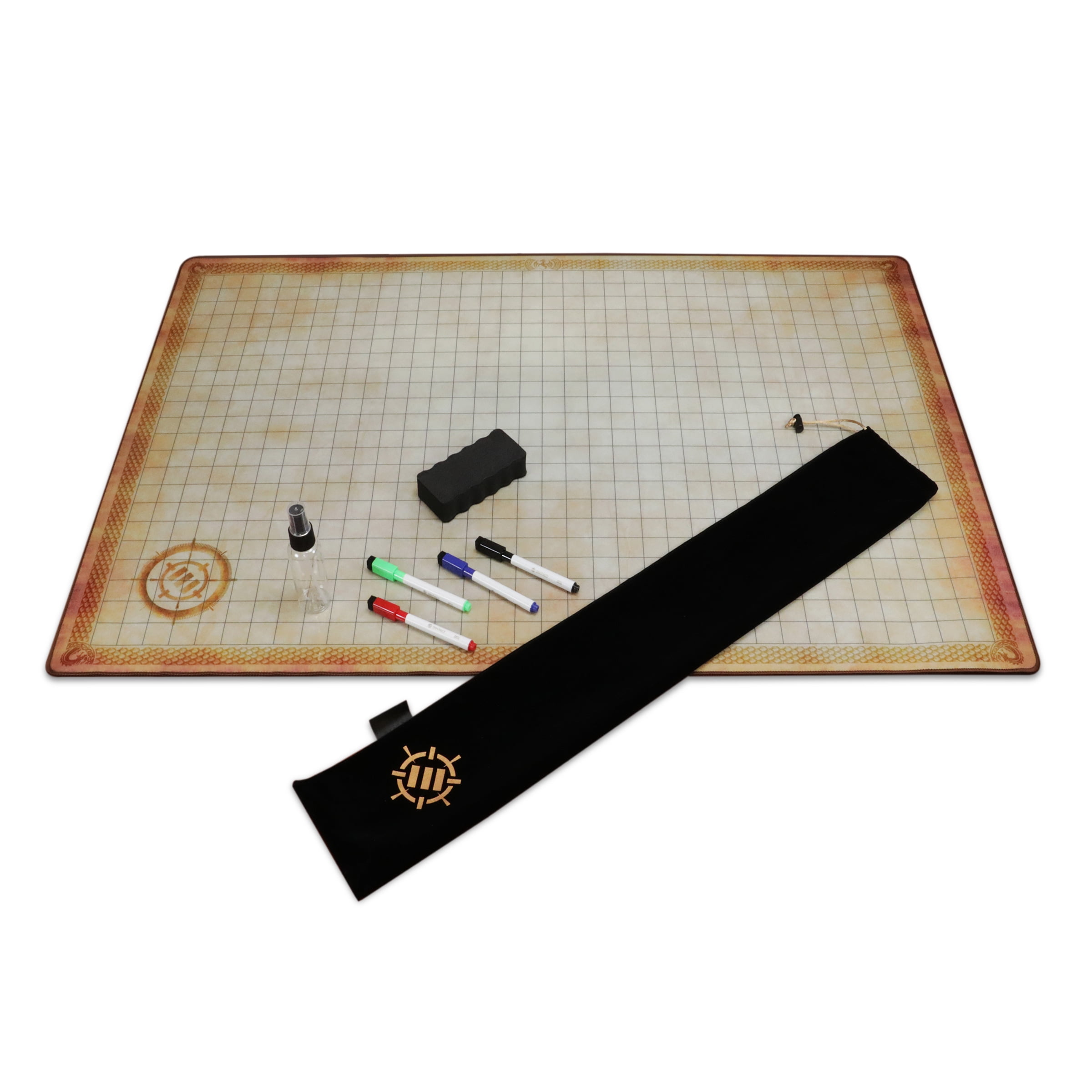 ENHANCE Deluxe RPG Grid Mat - DnD Map (24x36in) with Non-Slip Grip, No ...