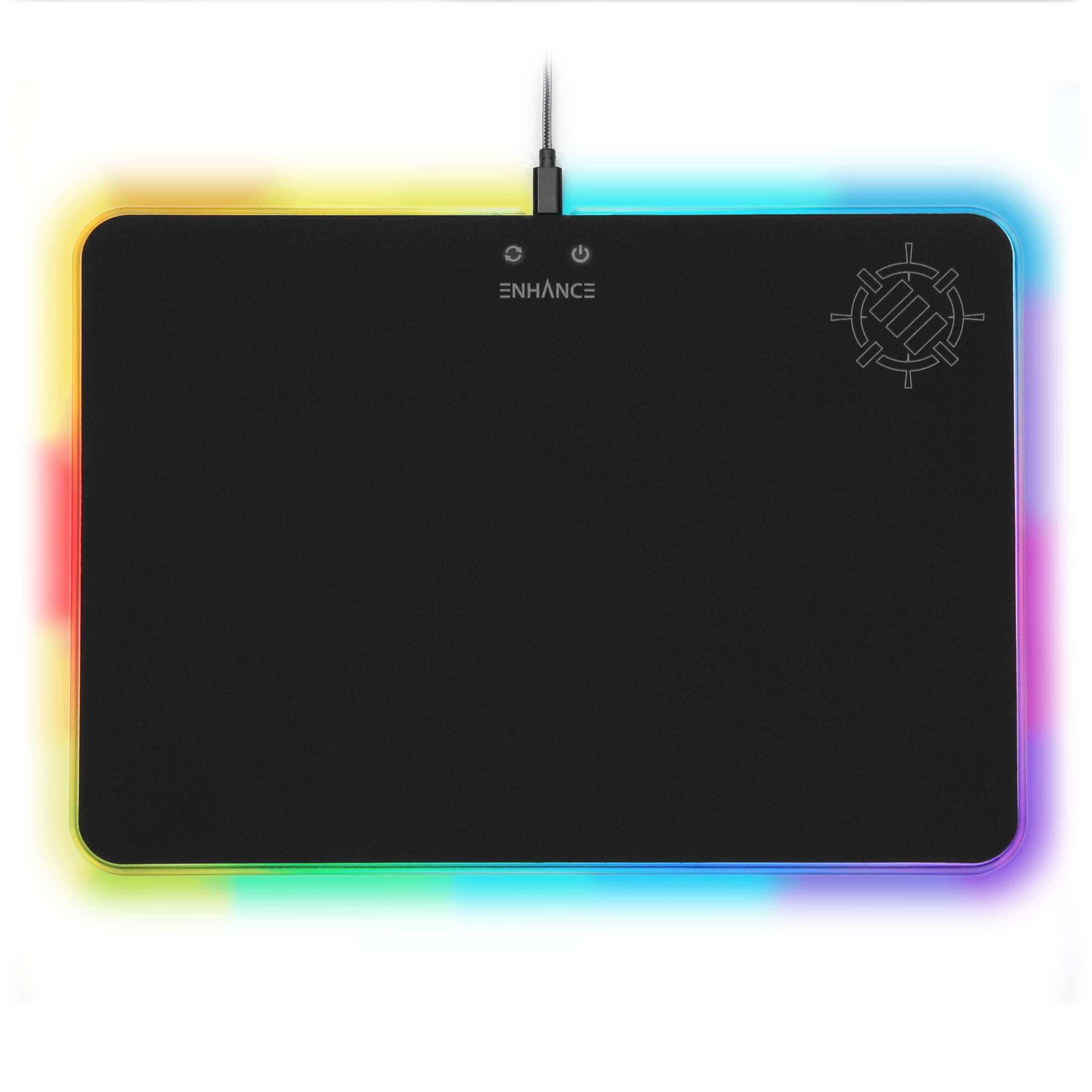 ENHANCE Large LED Gaming Mouse Pad with Fabric Surface - Hard Mouse Mat ...