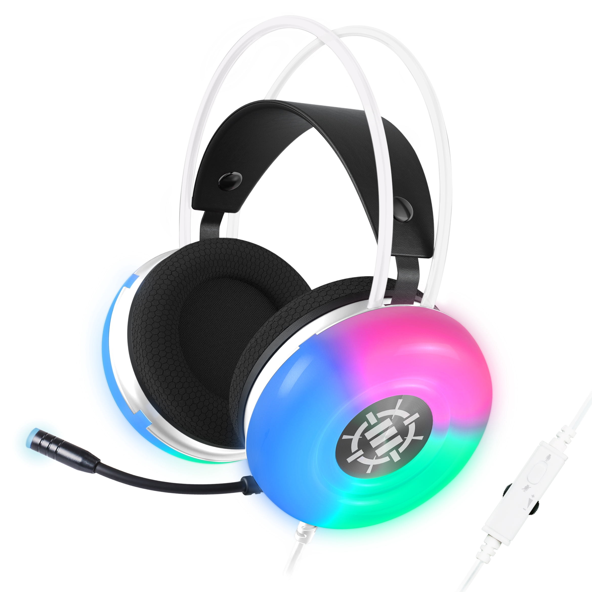 ENHANCE Theorem 3 White Headset - PC Gaming Headset with Built-In Bass ...