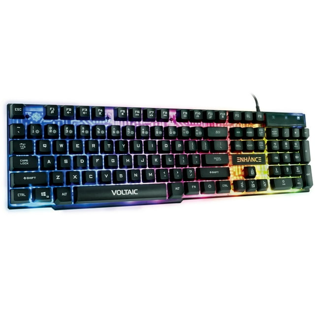 ENHANCE Voltaic 2 Gaming Keyboard - LED Backlit Membrane Keyboard with ...