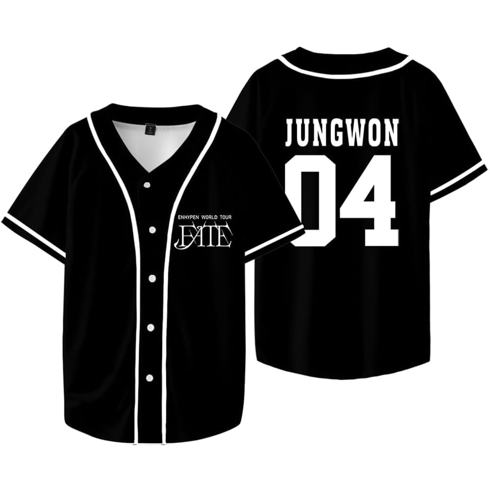 ENHYPEN Fate World Tour Merch Jersey short sleeve baseball uniform men ...