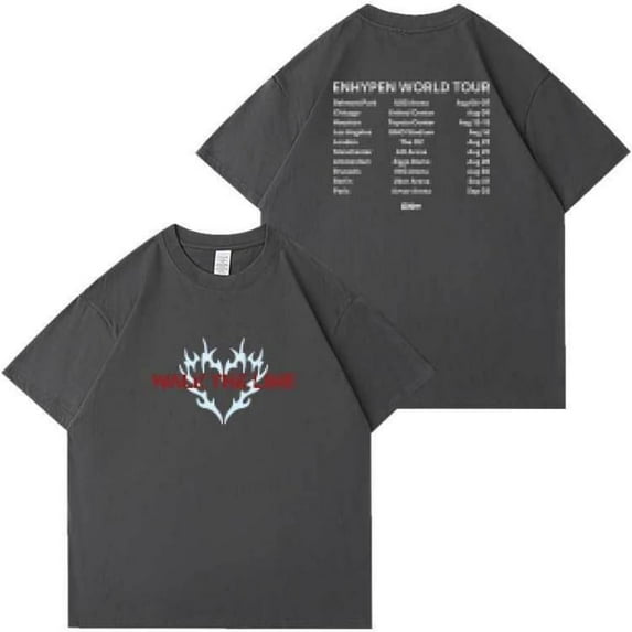 ENHYPEN Walk The Line 2025 World Tour Cotton T-Shirt - ENGENE Concert ...