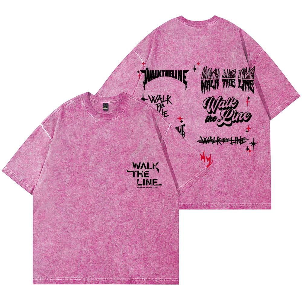 ENHYPEN Walk The Line World Tour Merch Wash T-Shirts Women Men Cotton ...