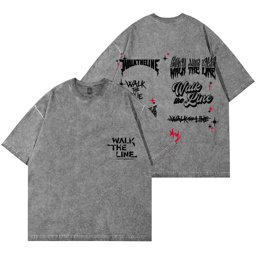 ENHYPEN Walk The Line World Tour Merch Wash T-Shirts Women Men Cotton ...