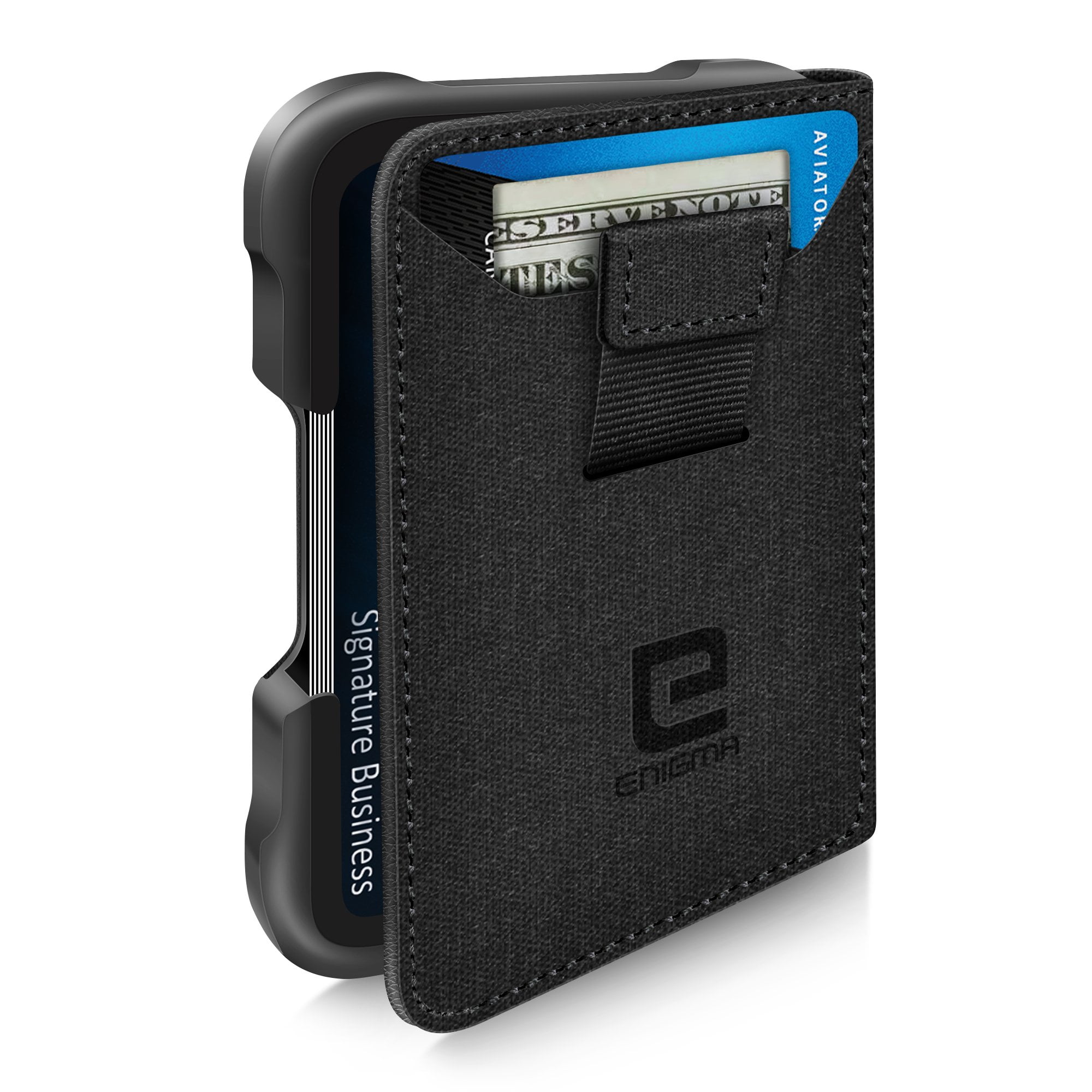 ENIGMA Men's PU Leather Tactical Card Holder Wallet, Minimalist Bifold ...