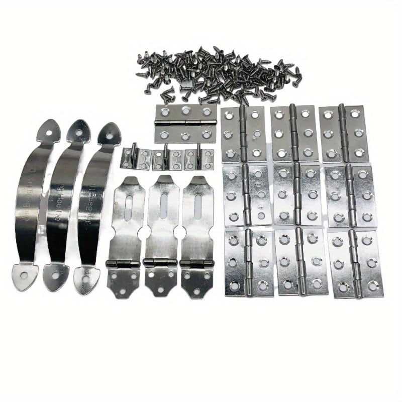 ENIYUU 16pcs Stainless Steel Hinge and Hardware Set with Handles and ...