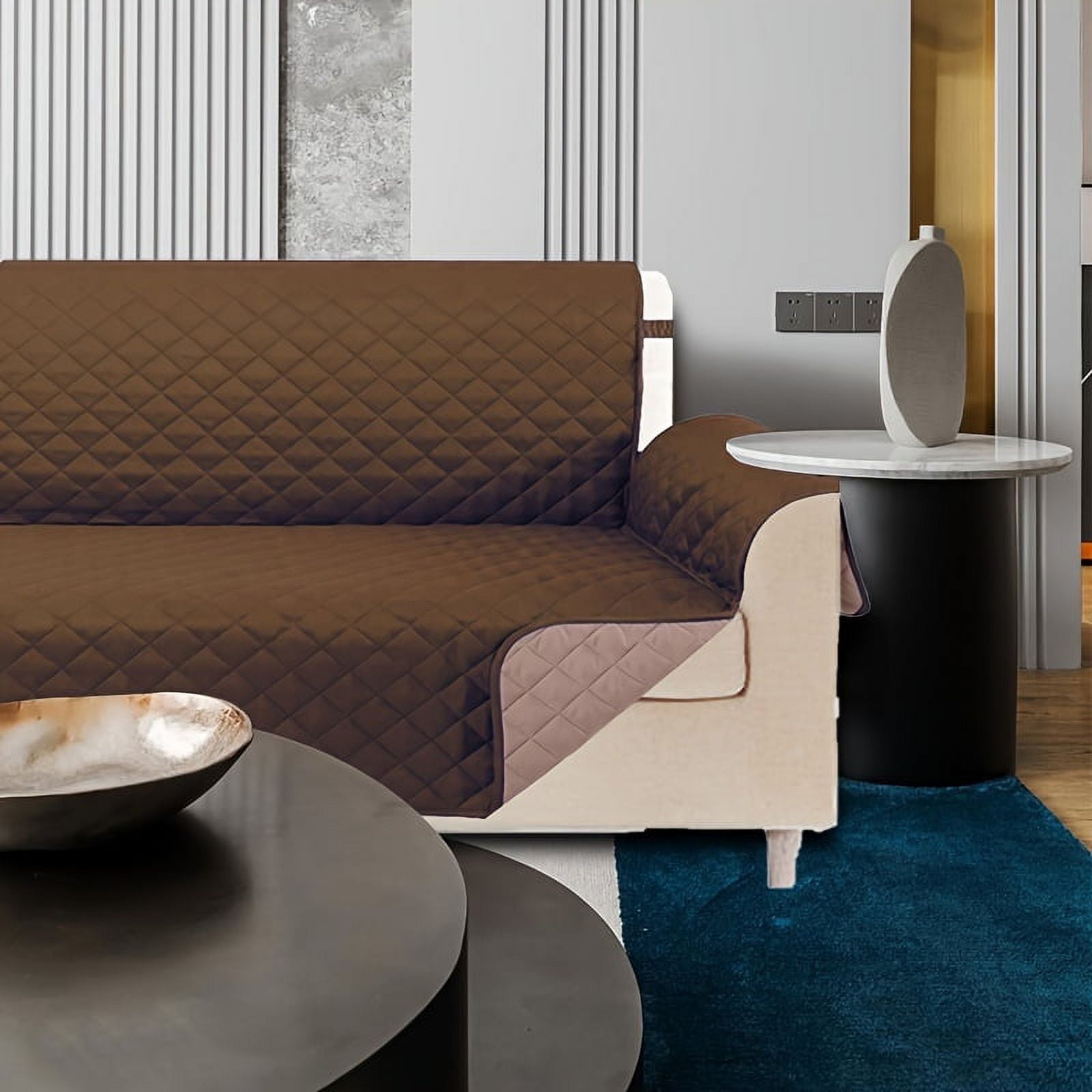 ENIYUU 1pc Sofa Covers Washable With Straps Reversible Couch Covers ...