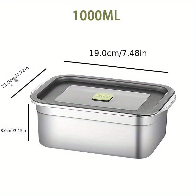 ENIYUU 1pc Stainless Steel Food Preservation Box With Sealed Lid Double ...