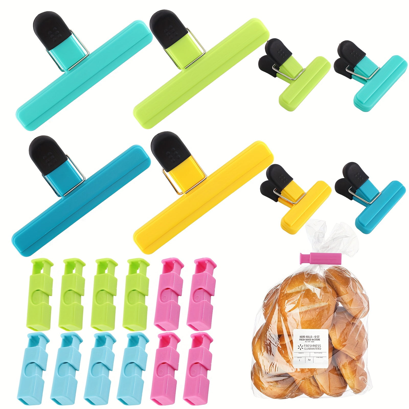 ENIYUU 20-Piece Food Bag Chip Clip Set - Metal Seal Clamps Including 4 ...