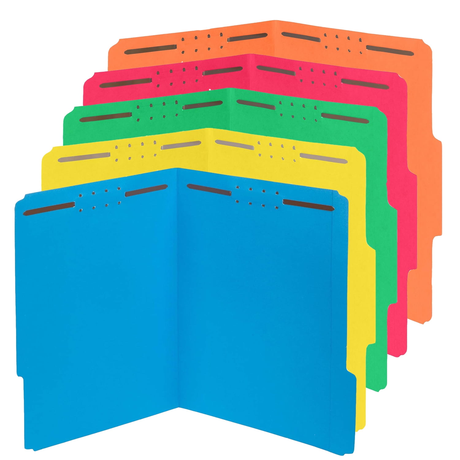 ENIYUU 5 Pack Durable Reinforced Tab Fastener File Folders 1/3 Cut 2 ...