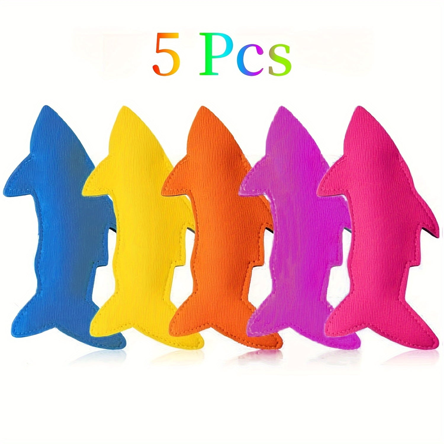 ENIYUU 5-Piece Shark Neoprene Ice Pop Sleeves - Colorful Reusable ...