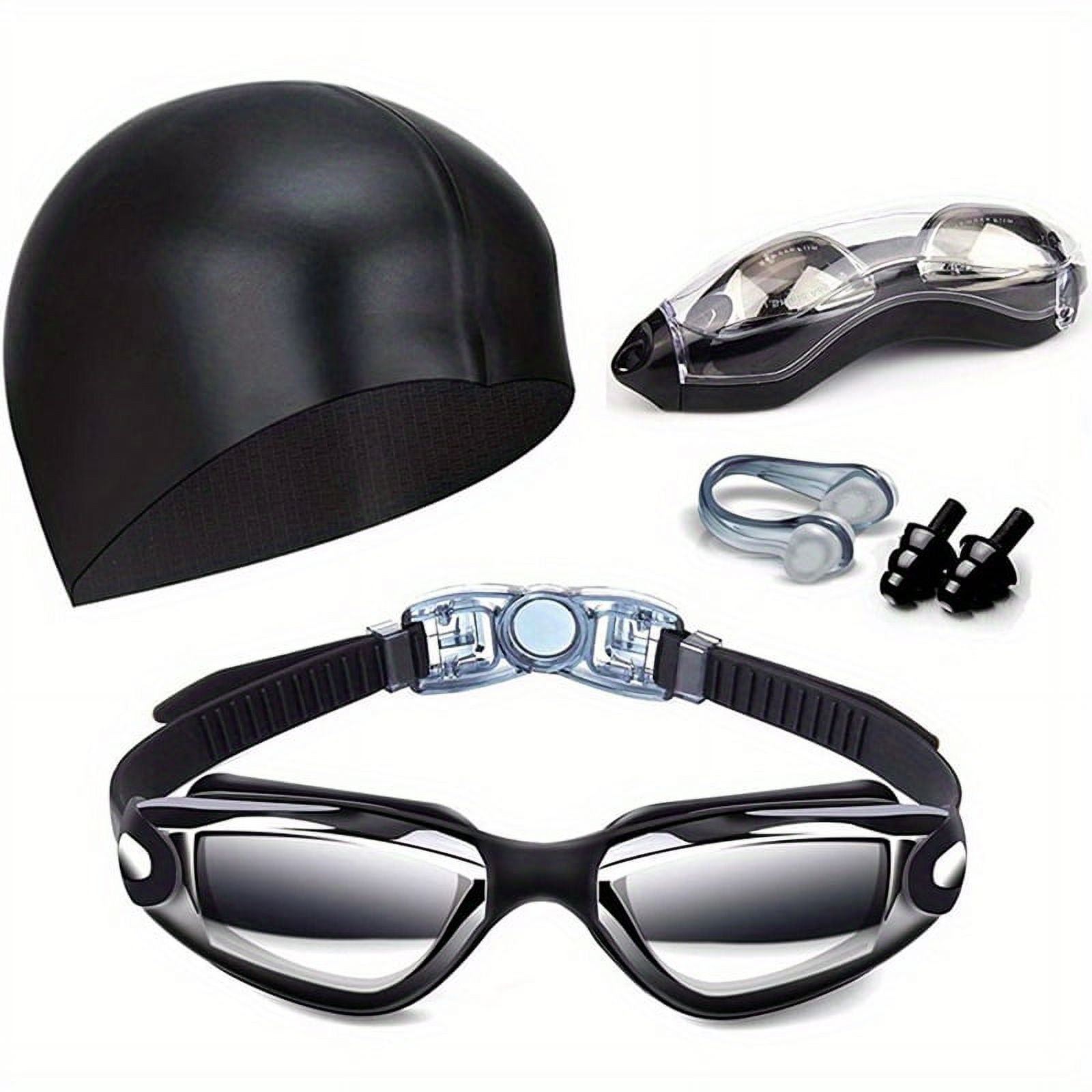 ENIYUU 5-Piece Swimming Goggles & Cap Set - Advanced Waterproof Fog ...