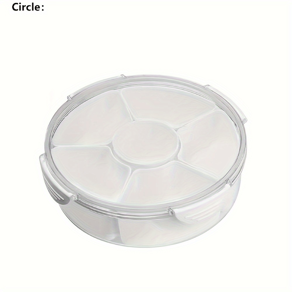 ENIYUU 6 or 4 Compartment Divided Storage Container - Versatile Round ...