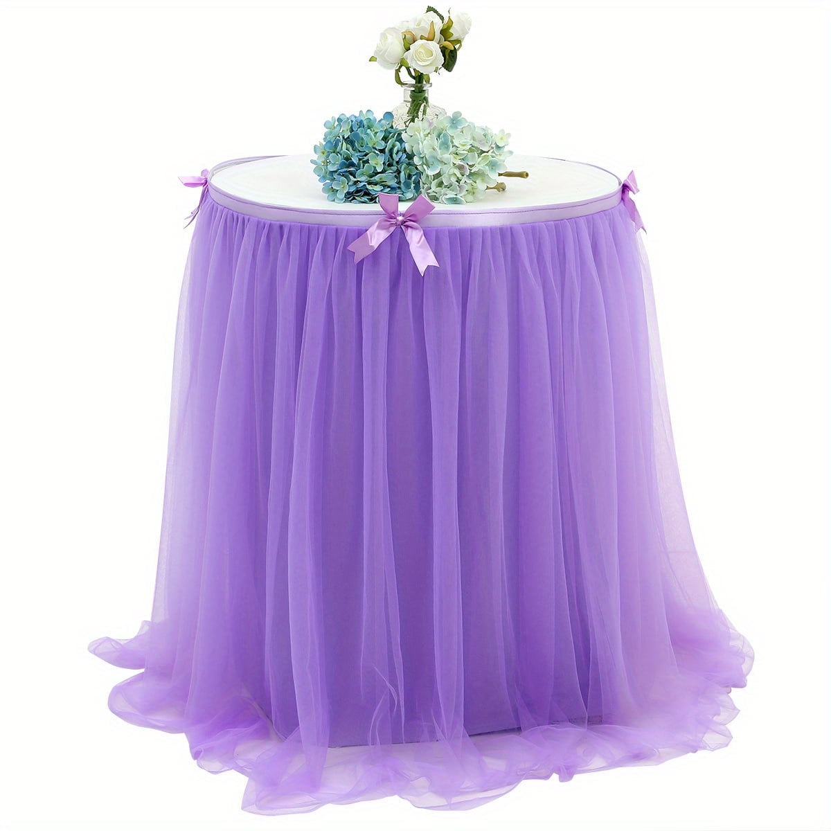 ENIYUU ENIYUU 1pc Table Skirt For Rectangle Or Round Tables Desk Skirts ...