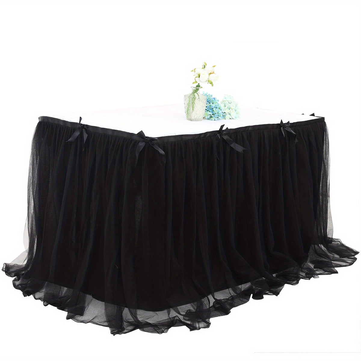 ENIYUU ENIYUU 1pc Table Skirt For Rectangle Or Round Tables Desk Skirts ...