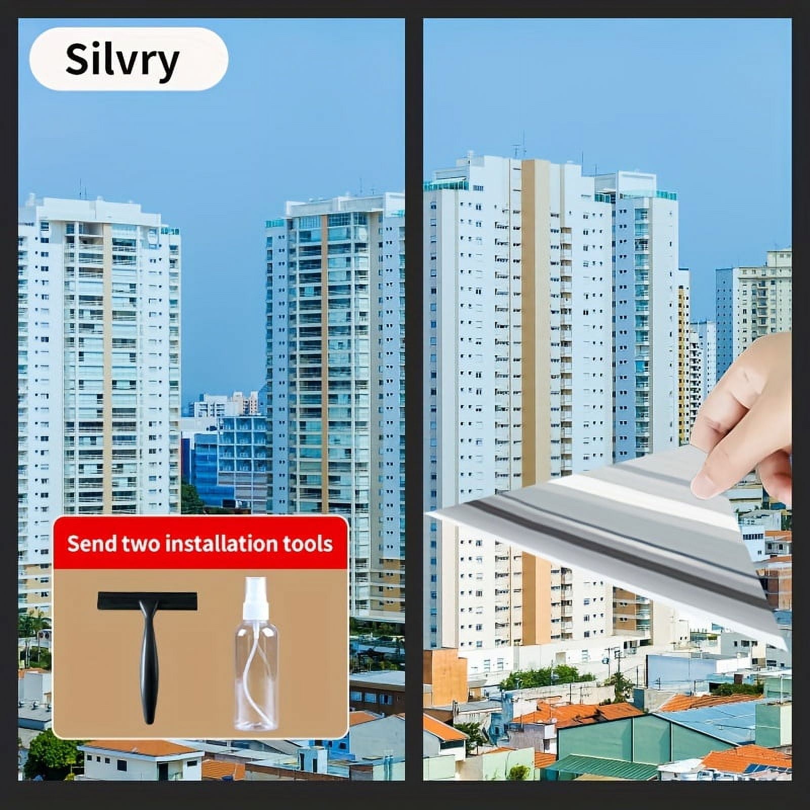 ENIYUU Electrostatic No-Glue Window Film - 5Mil Thick One-Way ...