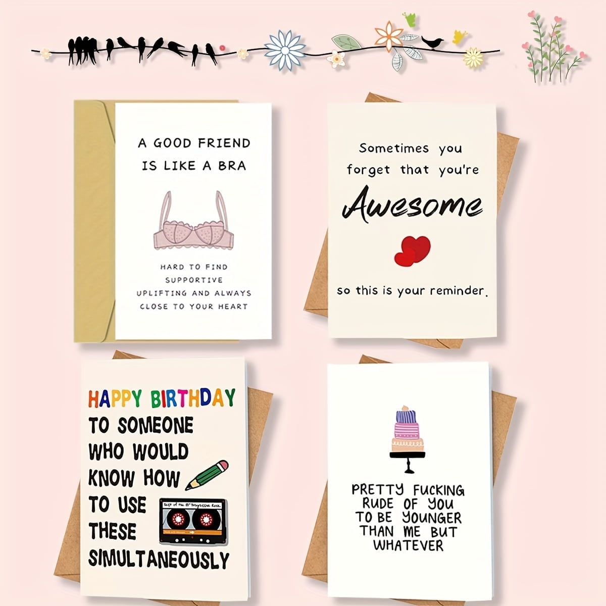 ENIYUU Humorous Greeting Cards Variety Pack with Envelopes for All ...