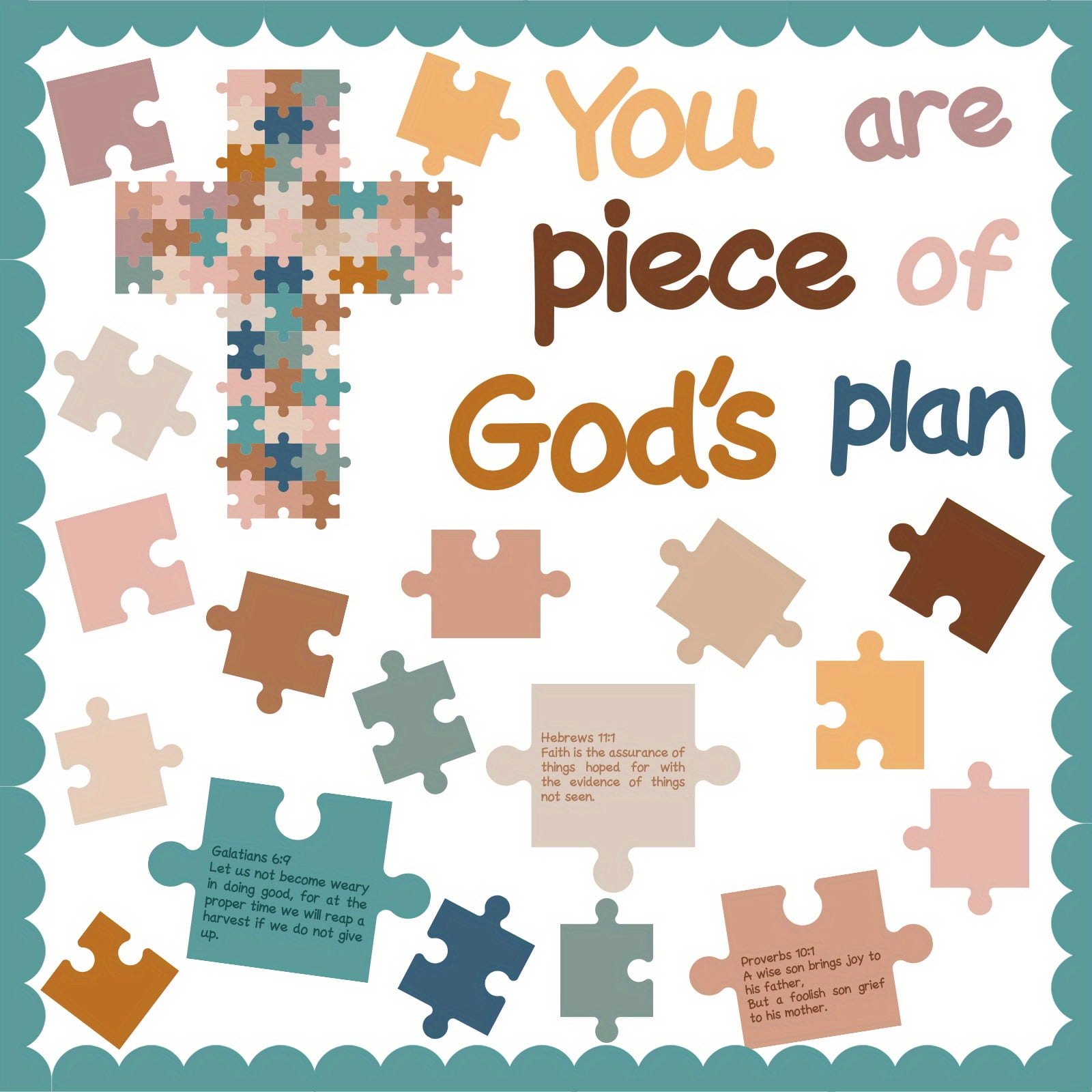 ENIYUU ”Motivational” 42pcs Christian Bulletin Board Set ...