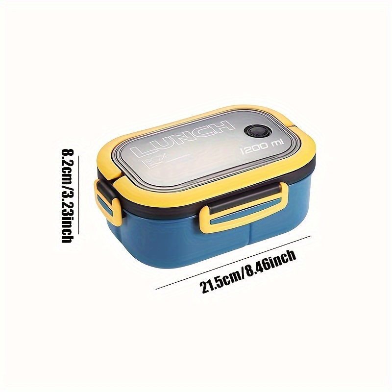 ENIYUU Portable Hermetic Lunch Box 2 Layer Grid Bento Box with Fork ...