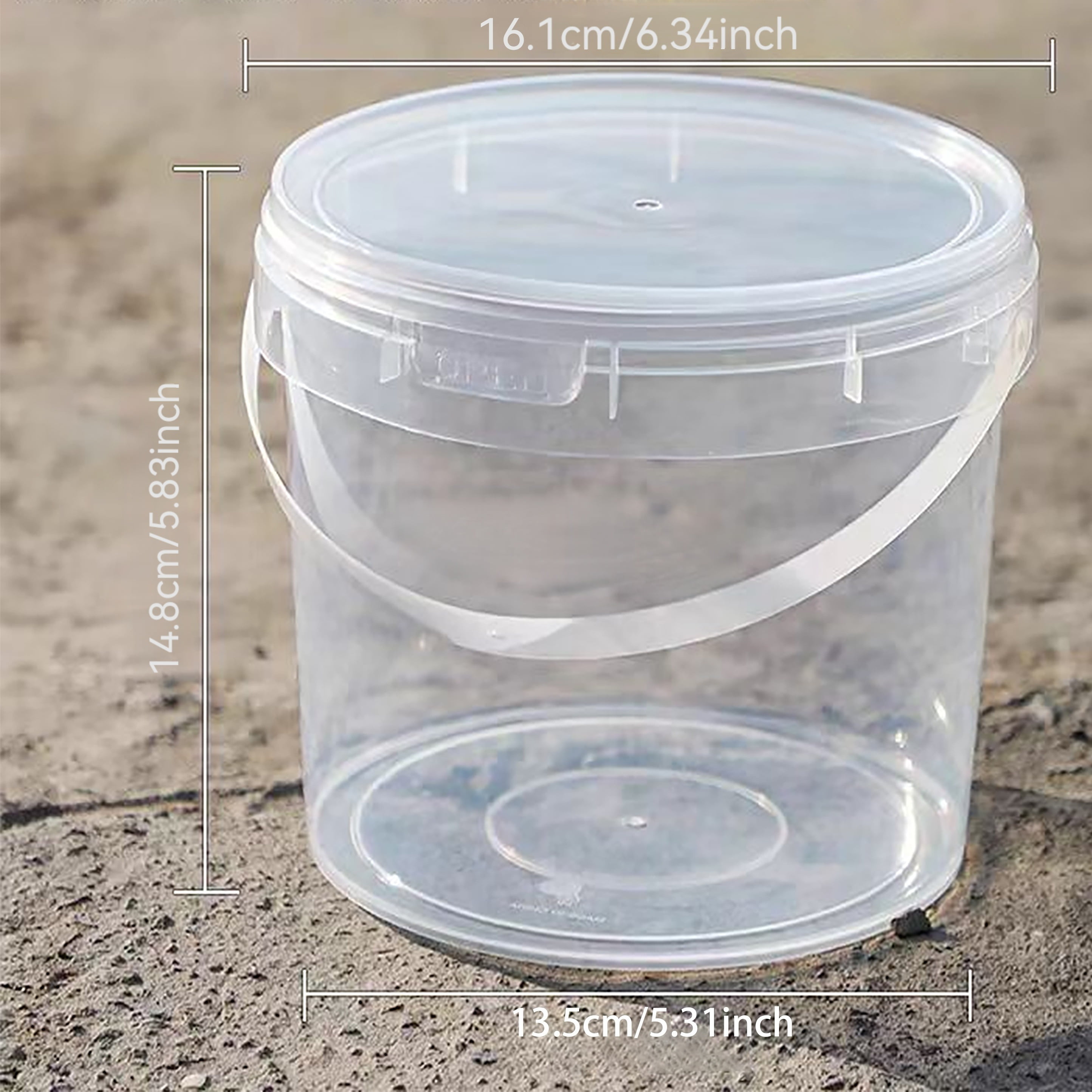 ENIYUU Set of 5 100-Ounce (101.44oz) Portable Buckets with Lids and ...