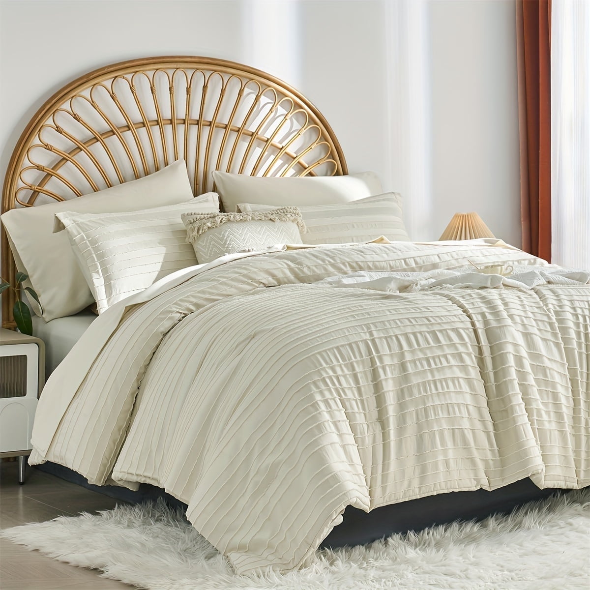 ENIYUU Ultra-Soft 7-Piece Luxury Tufted Bedding Set - Exquisite ...