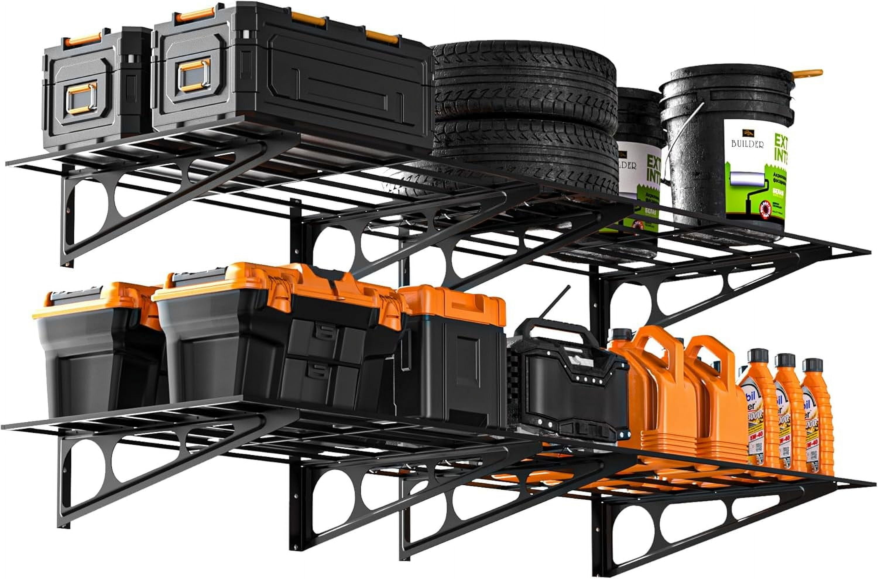 ENJOYBASICS 2-Pack 2x6 Ft Garage Shelving Wall Mounted, 24x72-inch ...