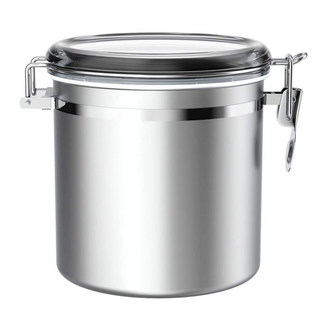 ENLOY 165oz Steel Airtight Canister, Large Kitchen Storage with Clear ...